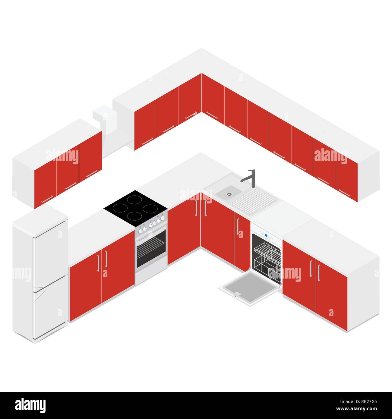 Kitchen cabinets vector vectors hi-res stock photography and images - Alamy