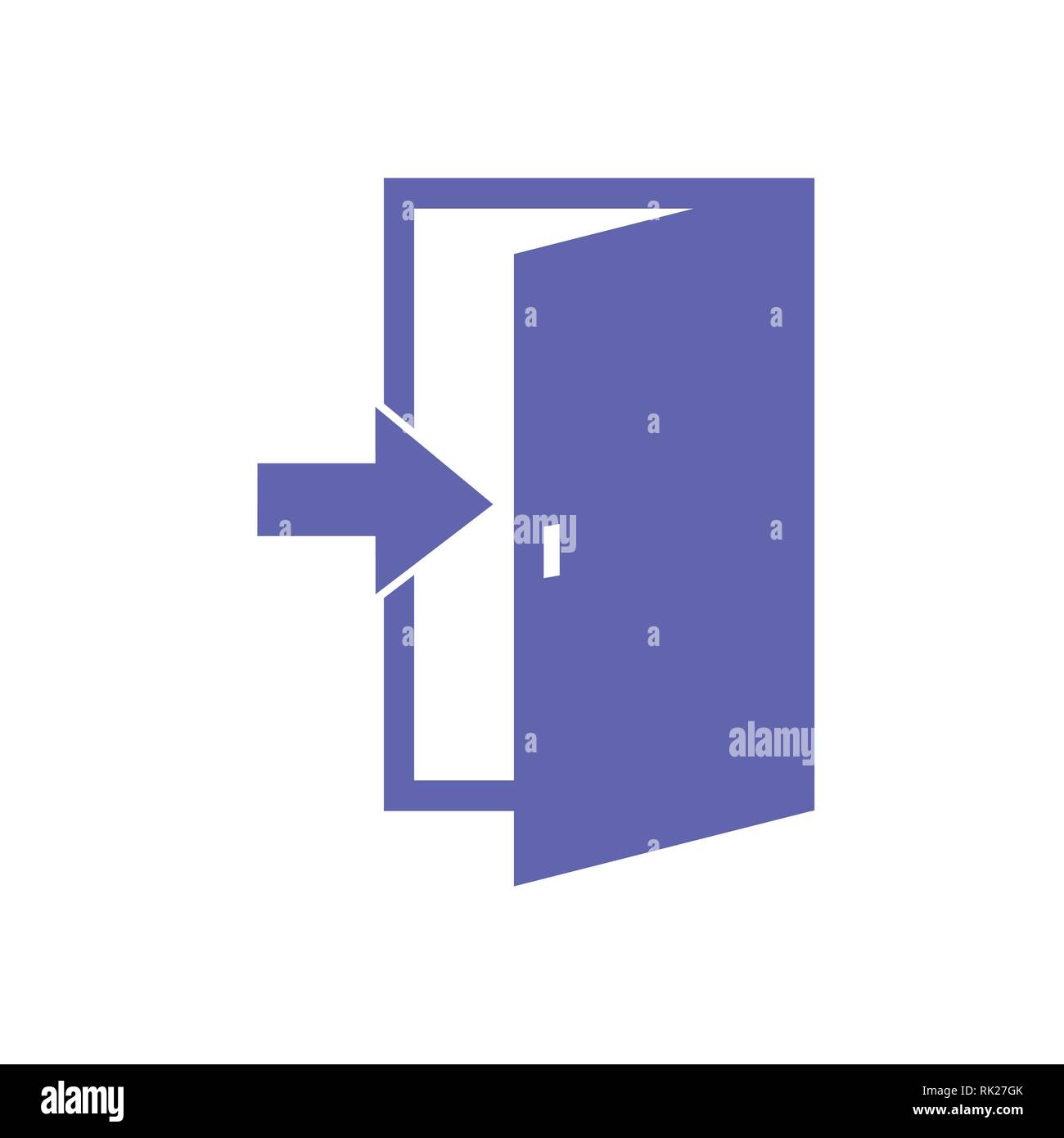 Vector door icon isolated on white background. Blue door sign, symbol ...