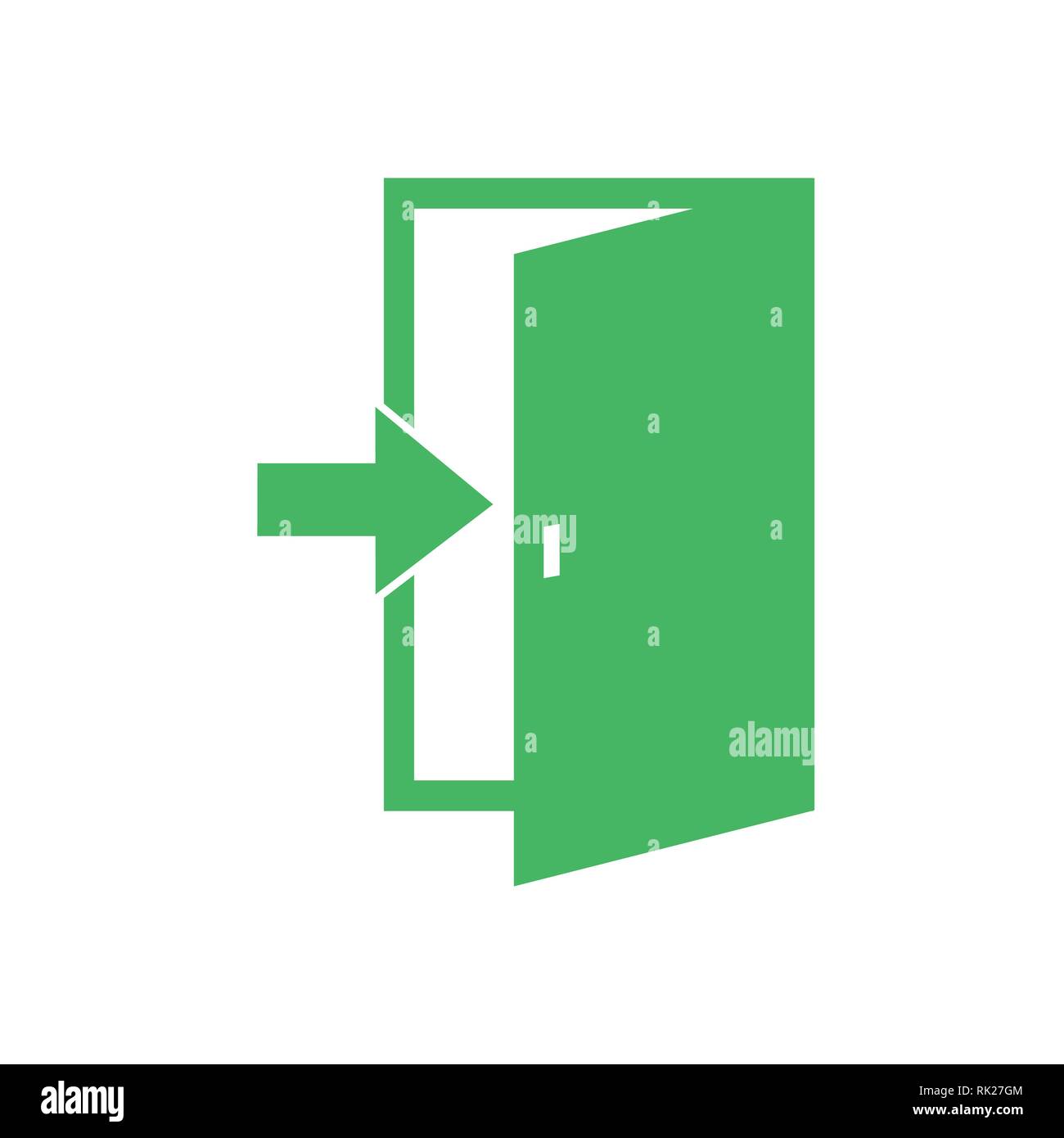 Vector door icon isolated on white background. Greendoor sign, symbol ...