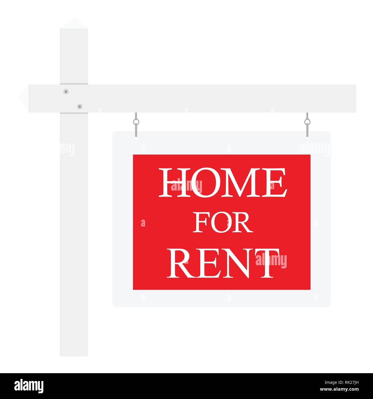 Home For Rent Real Estate Sign. Isolated on white background. Vector ...