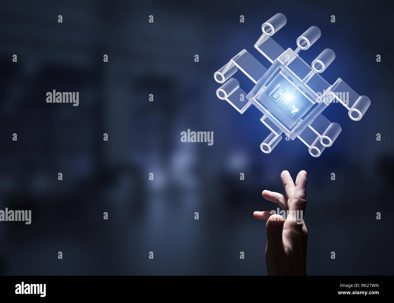 Computing and innovation concept with chip icon. Mixed media Stock ...