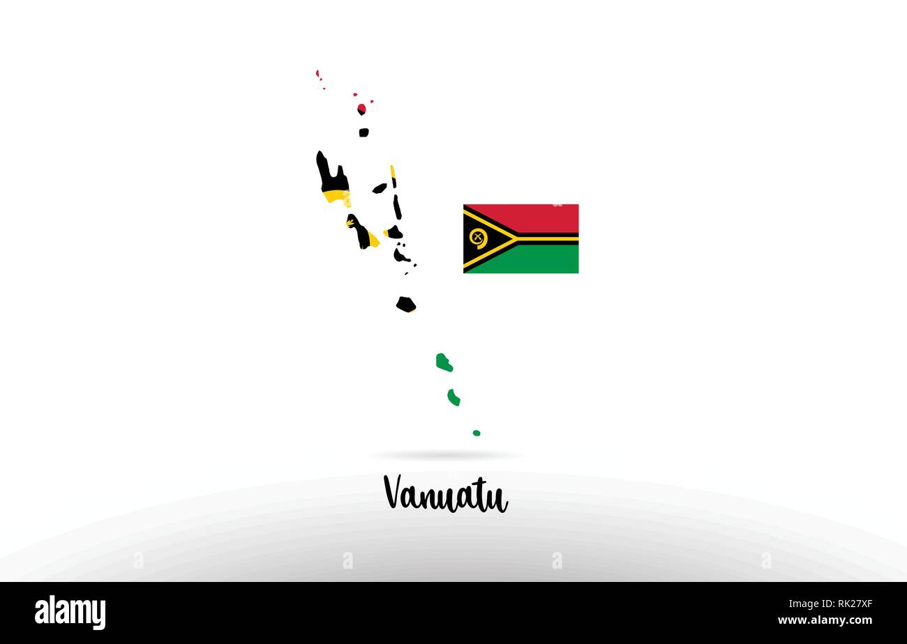 Vanuatu country flag inside country border map design suitable for a ...