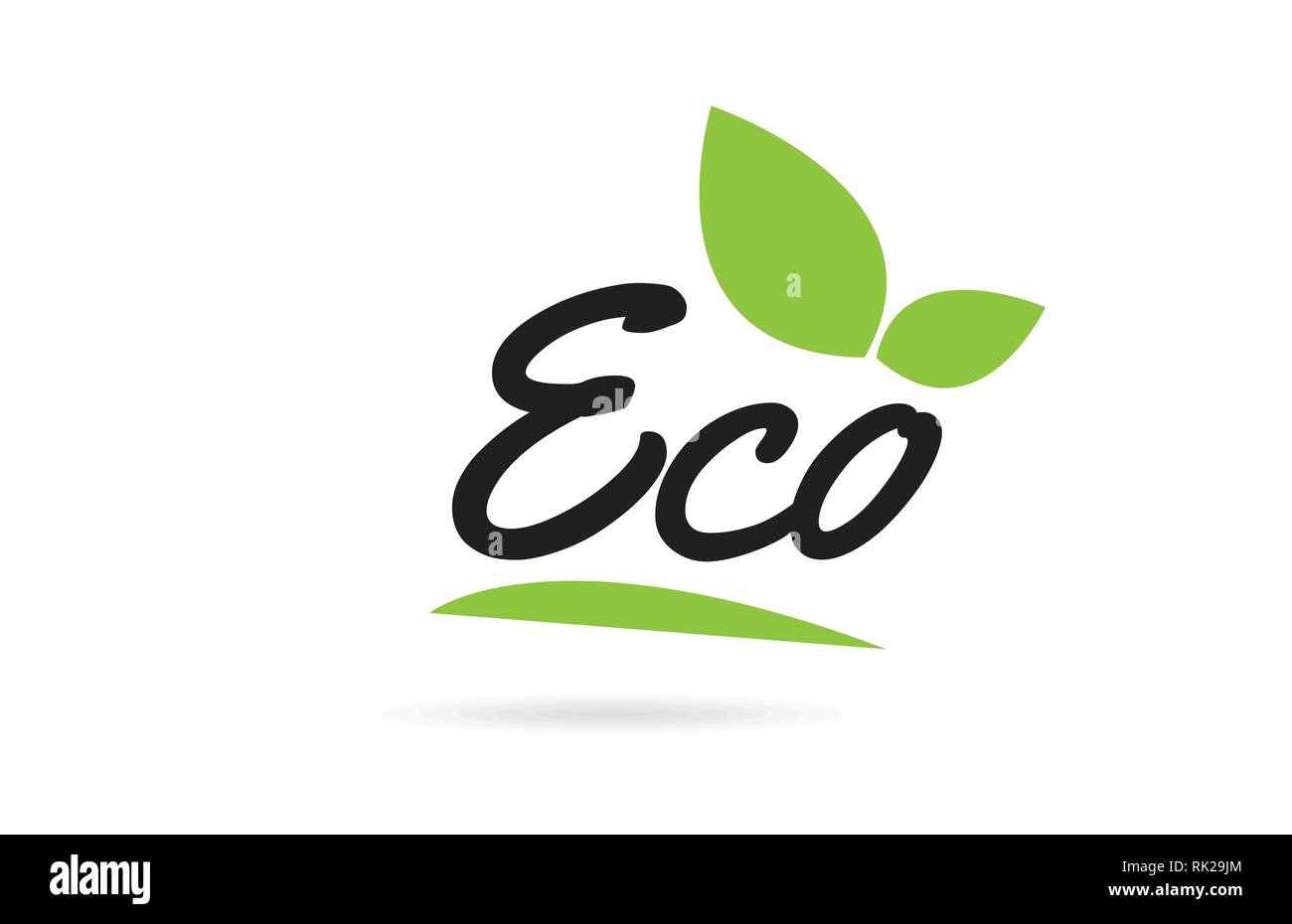 Eco hand written word text for typography design in black color with ...