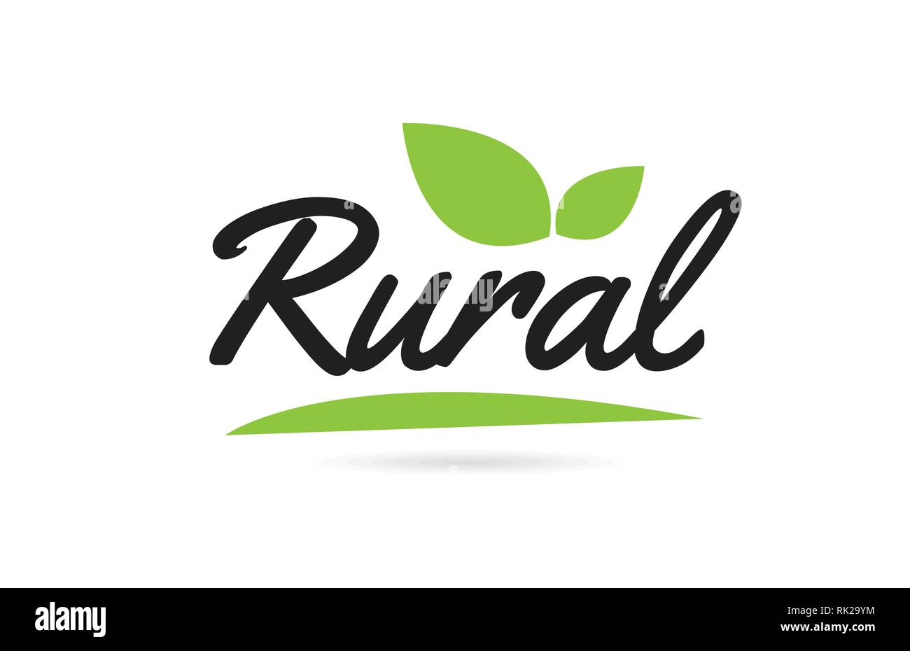 Rural hand written word text for typography design in black color with ...