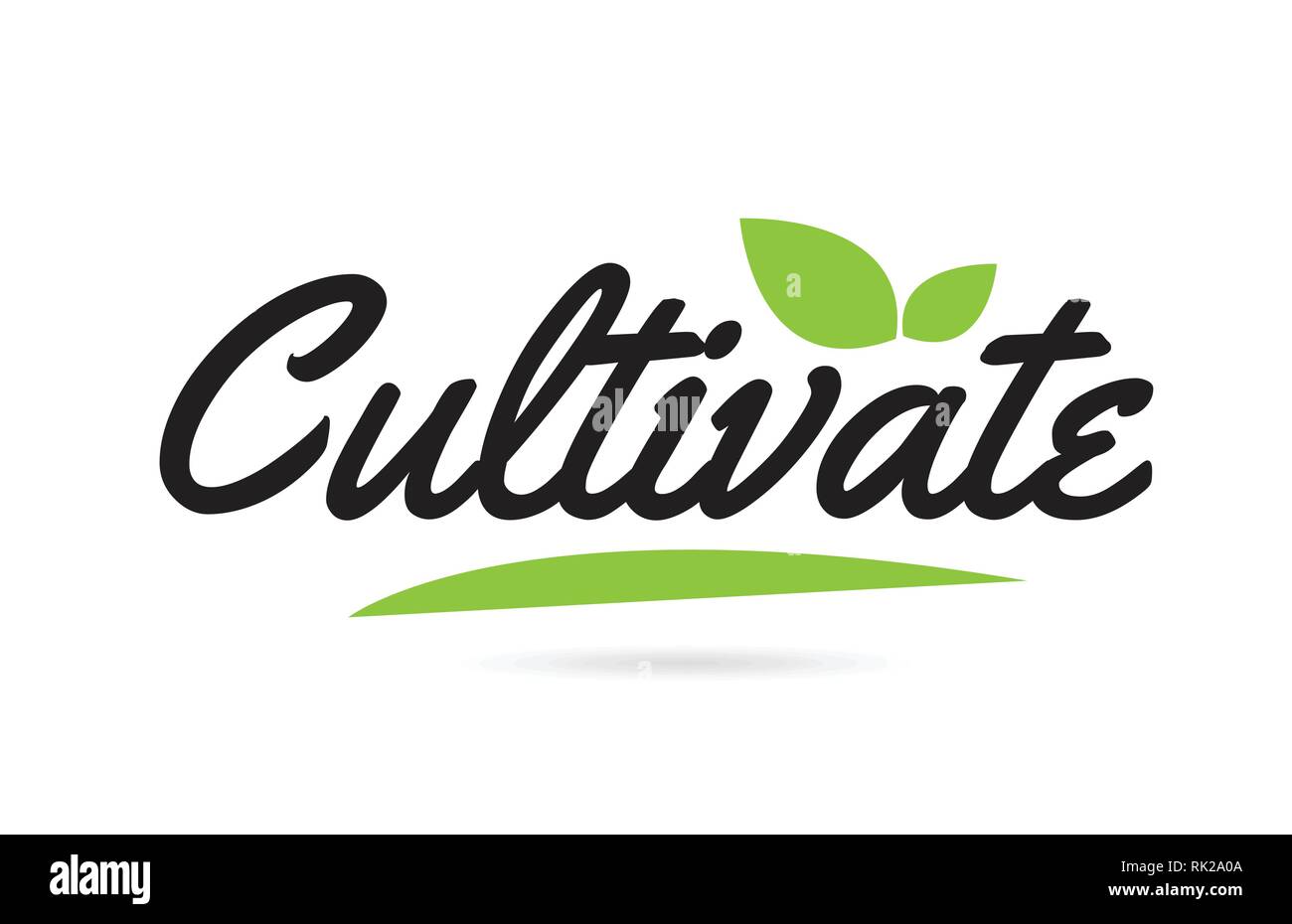 Cultivate hand written word text for typography design in black color ...