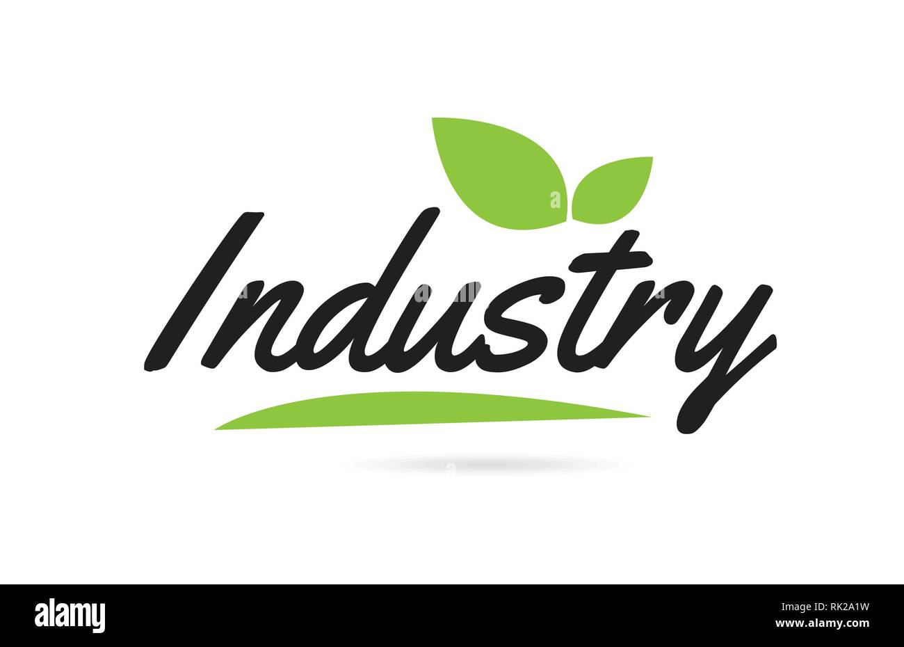 Industry hand written word text for typography design in black color ...