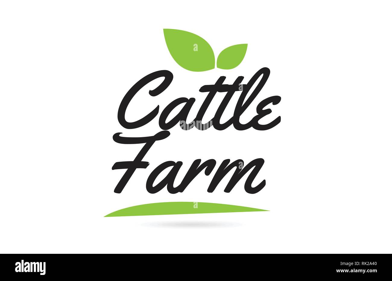 Cattle Farm hand written word text for typography design in black color ...