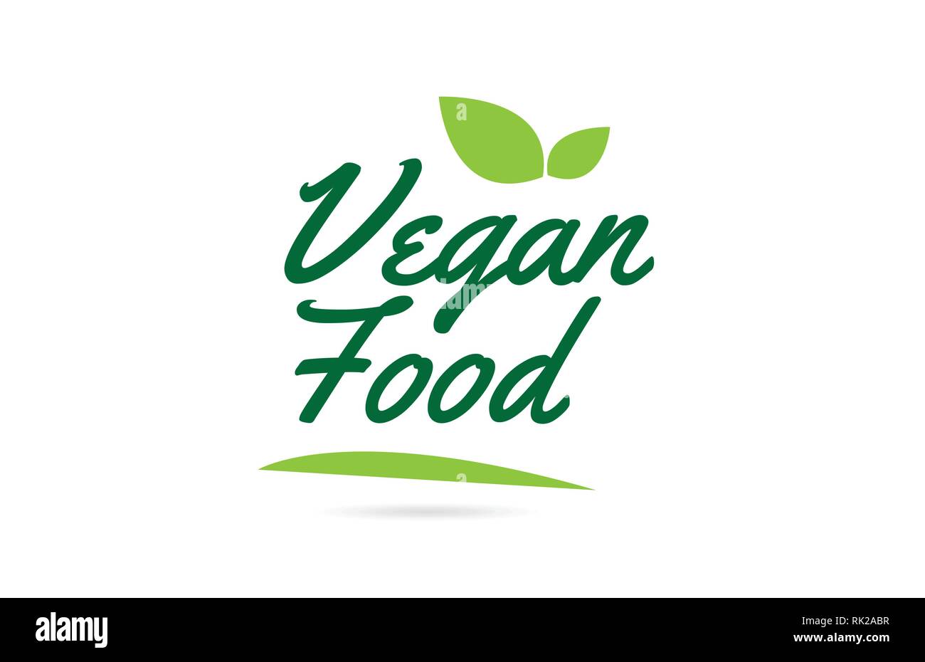 Vegan Food hand written word text for typography design in green color ...