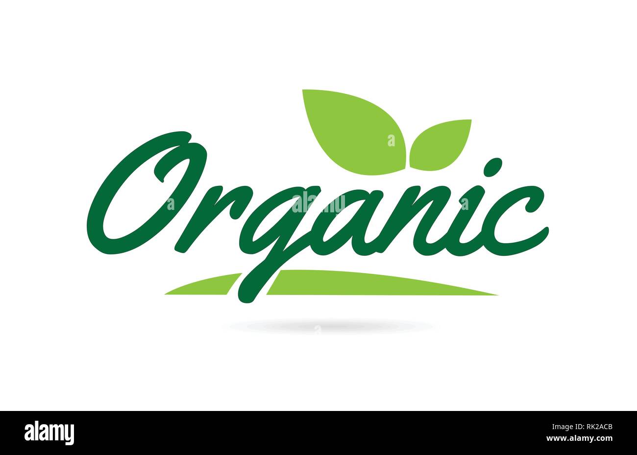 Organic hand written word text for typography design in green color ...