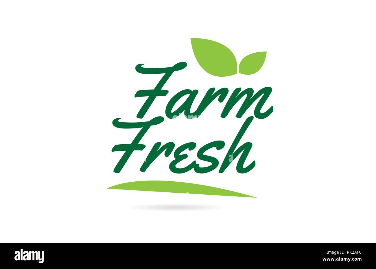Farm Fresh hand written word text for typography design in green color ...
