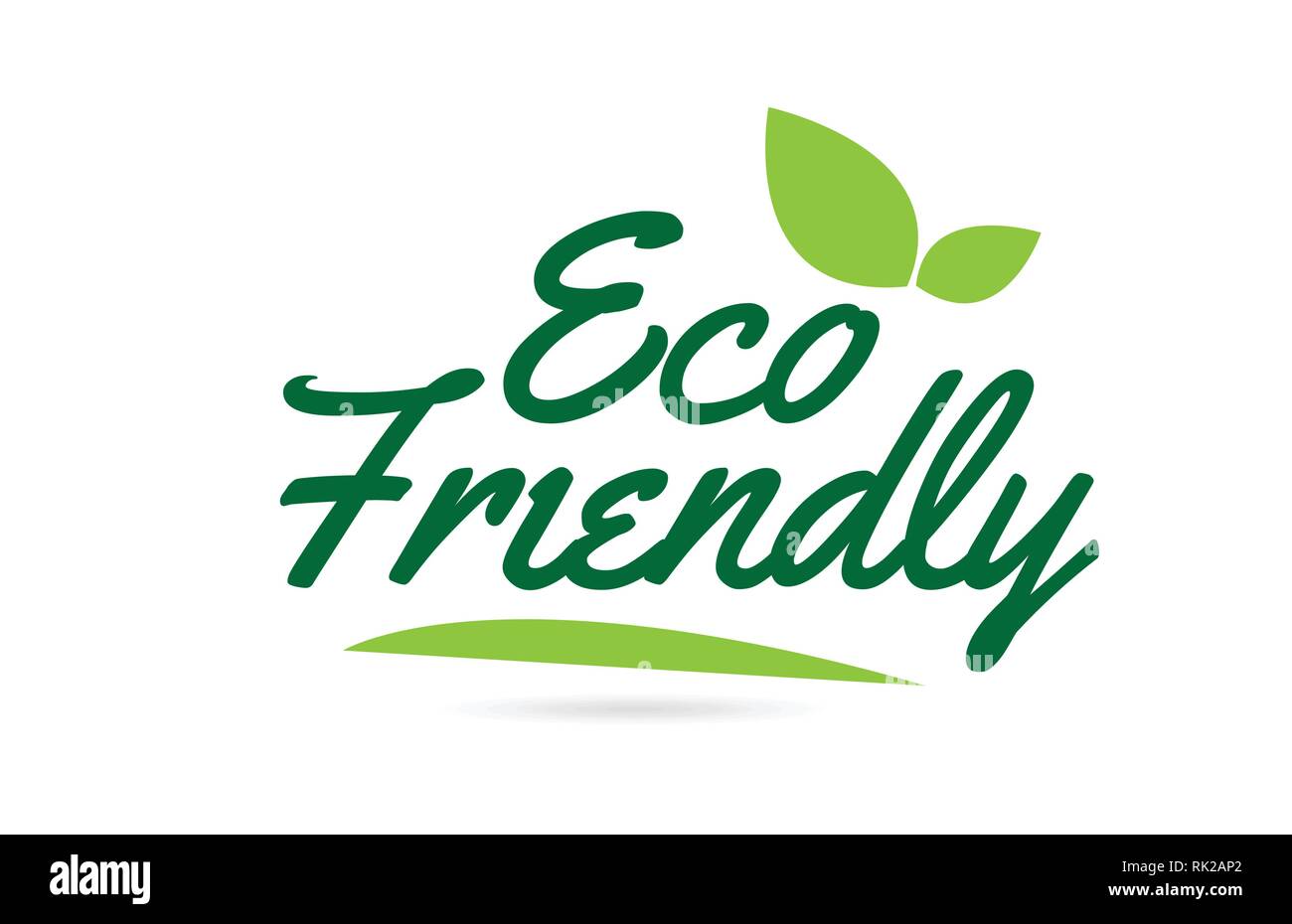 Eco Friendly hand written word text for typography design in green ...