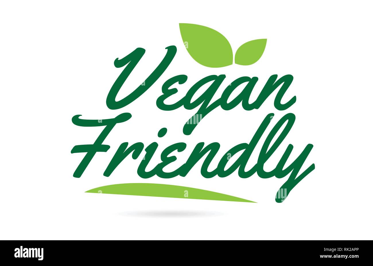 Vegan Friendly hand written word text for typography design in green ...
