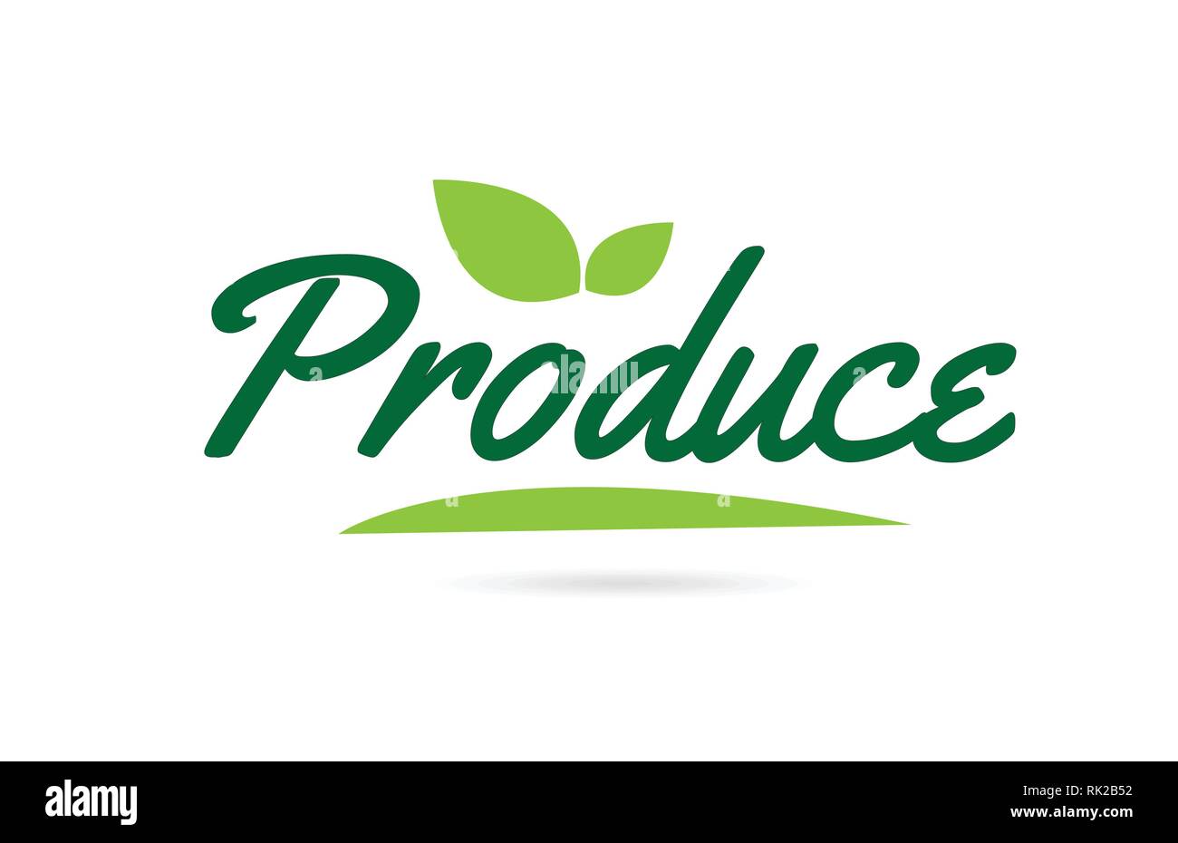 Produce hand written word text for typography design in green color ...