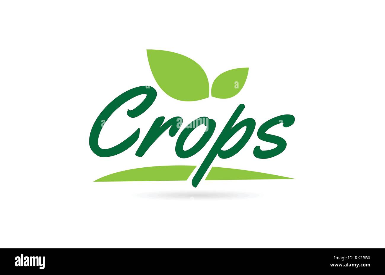 Crops hand written word text for typography design in green color with ...