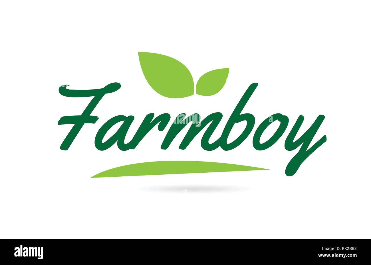 Farmboy hand written word text for typography design in green color ...
