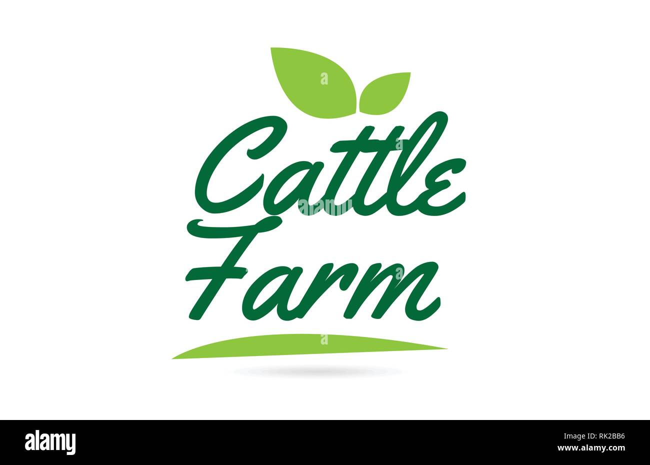 Cattle Farm hand written word text for typography design in green color ...