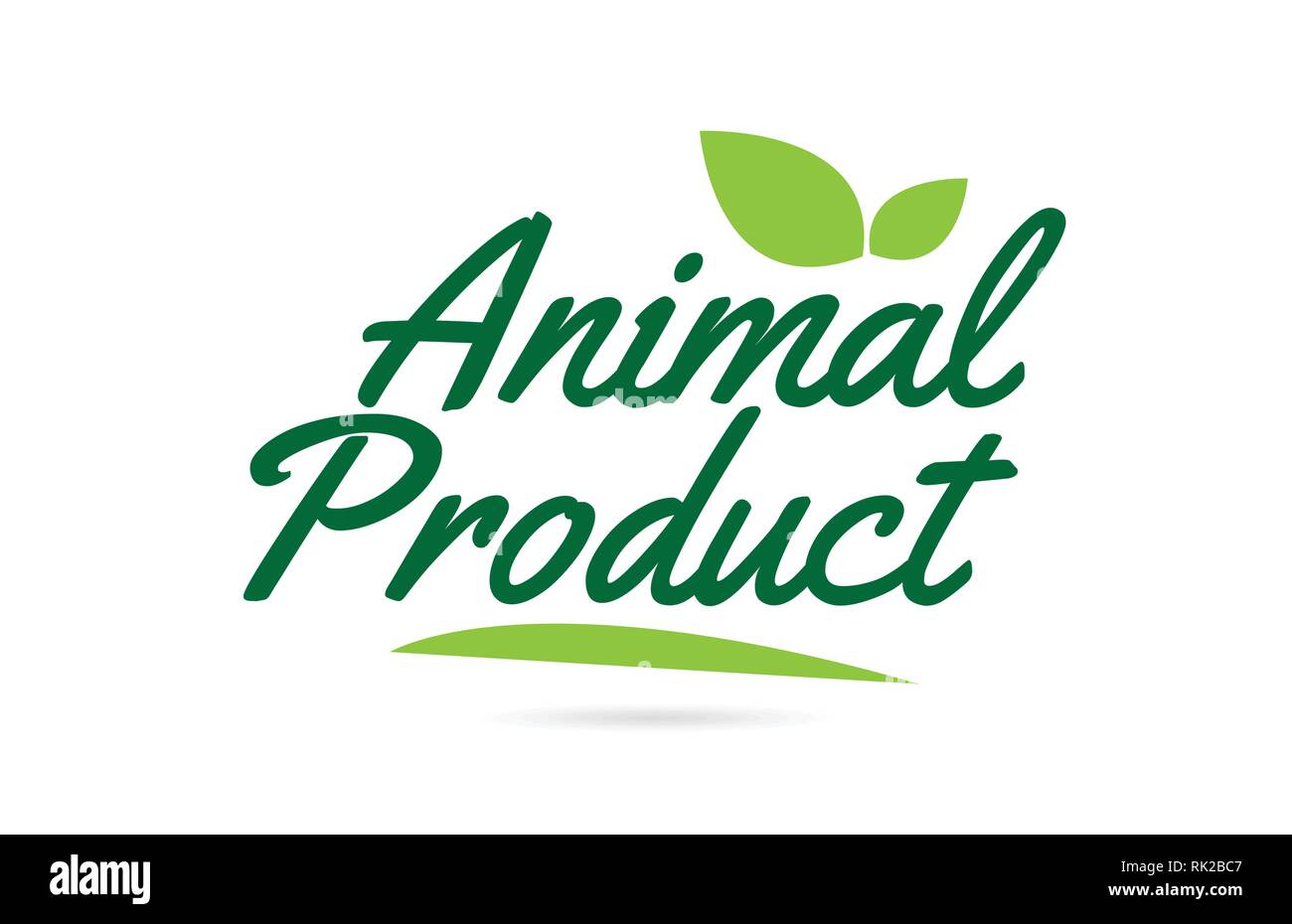 Animal Product hand written word text for typography design in green ...