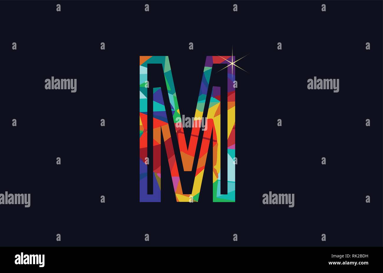 colored rainbow alphabet letter M logo design suitable for a company or ...