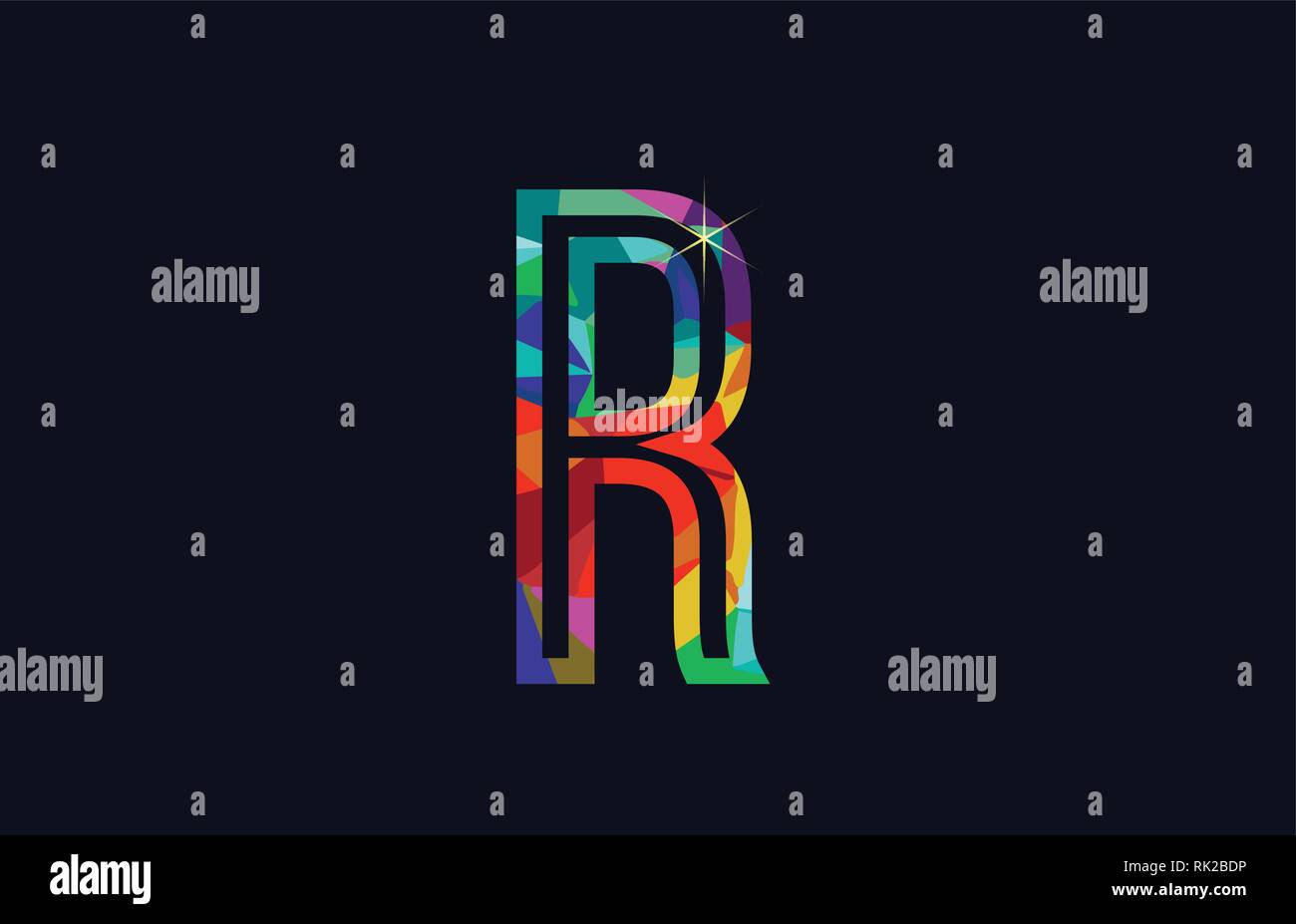 colored rainbow alphabet letter R logo design suitable for a company or ...