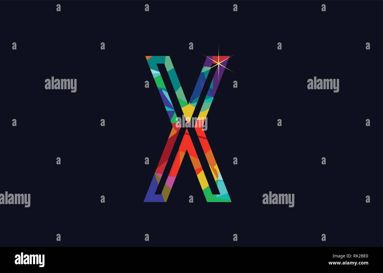 colored rainbow alphabet letter X logo design suitable for a company or ...