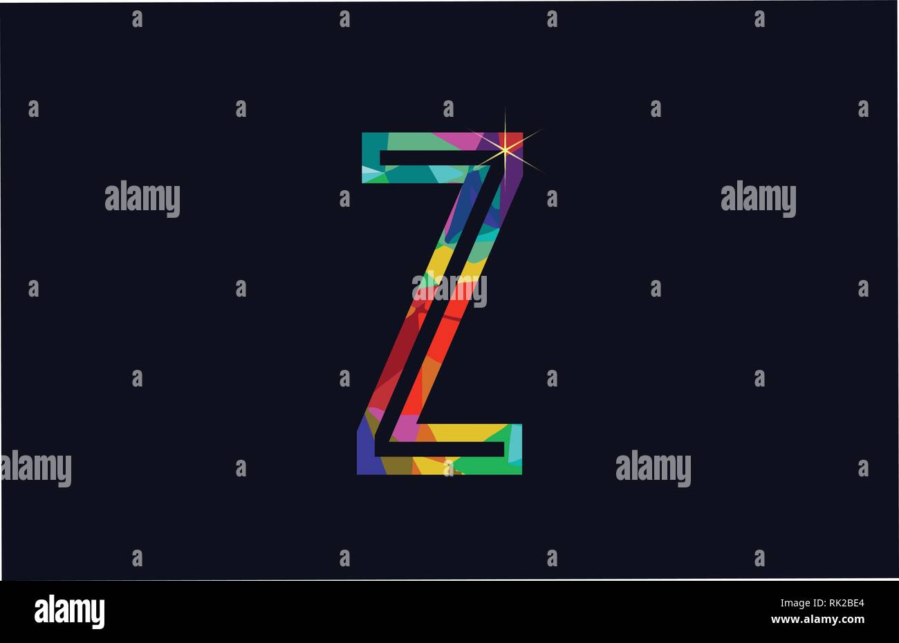 colored rainbow alphabet letter Z logo design suitable for a company or ...