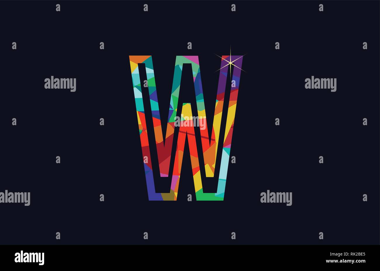 colored rainbow alphabet letter W logo design suitable for a company or ...