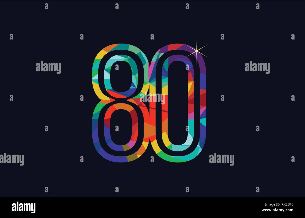 Number 80 vector vectors Stock Vector Images - Alamy