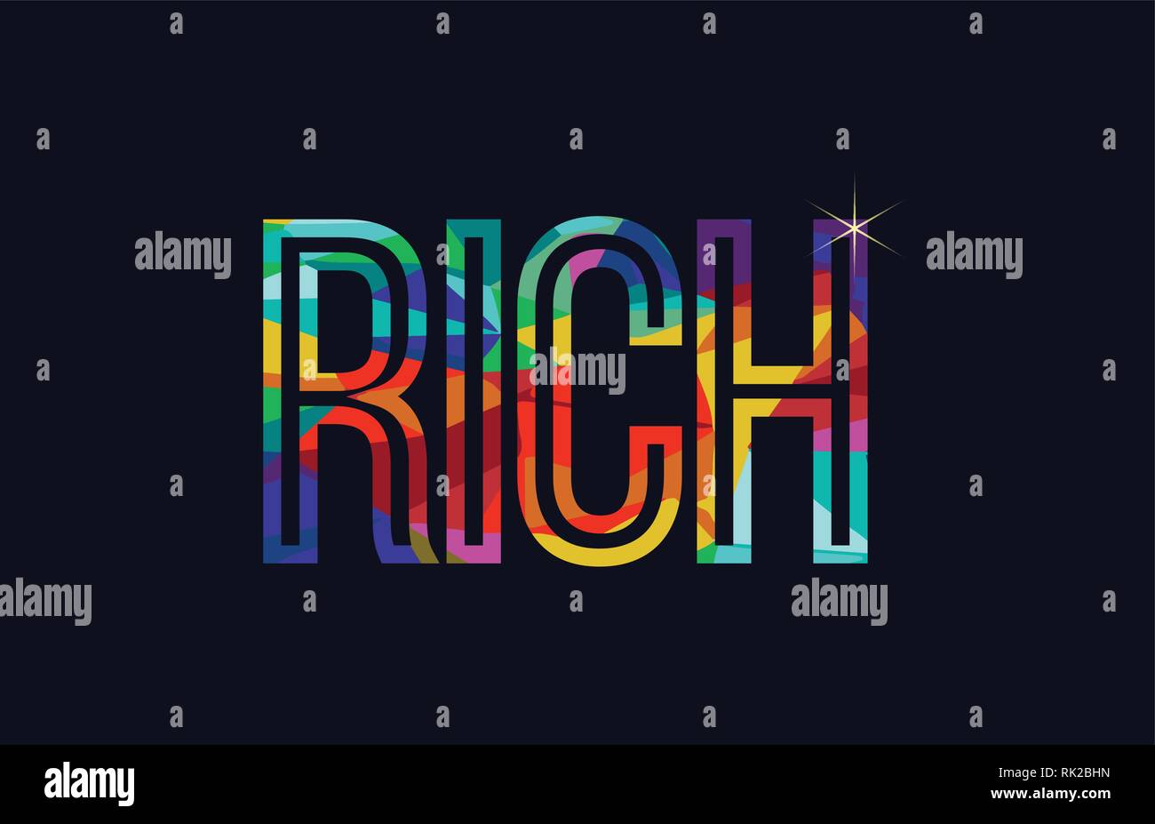 rich word typography design in rainbow colors suitable for logo or text ...
