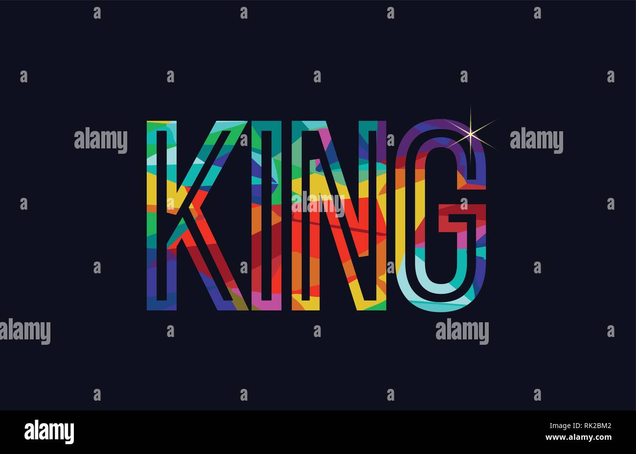 king word typography design in rainbow colors suitable for logo or text ...