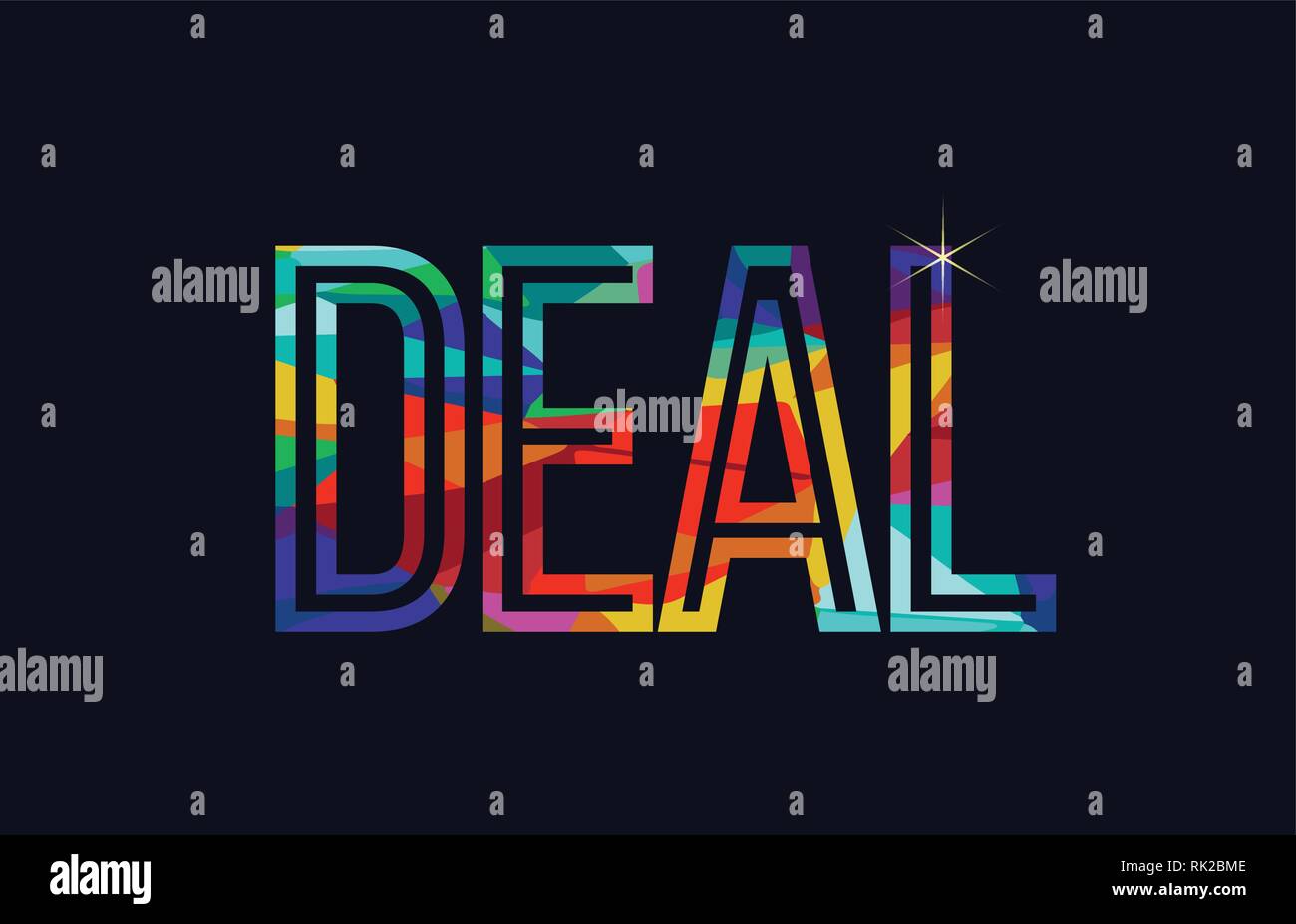 deal word typography design in rainbow colors suitable for logo or text ...