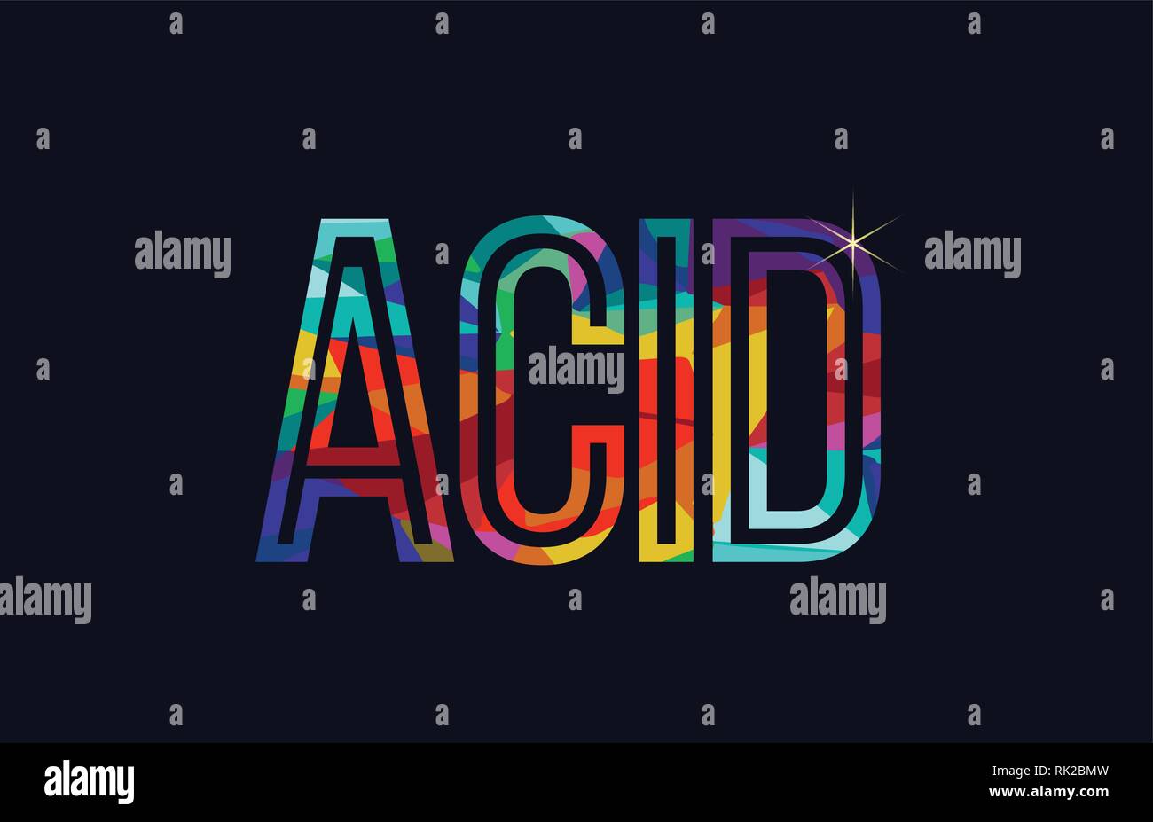 acid word typography design in rainbow colors suitable for logo or text ...