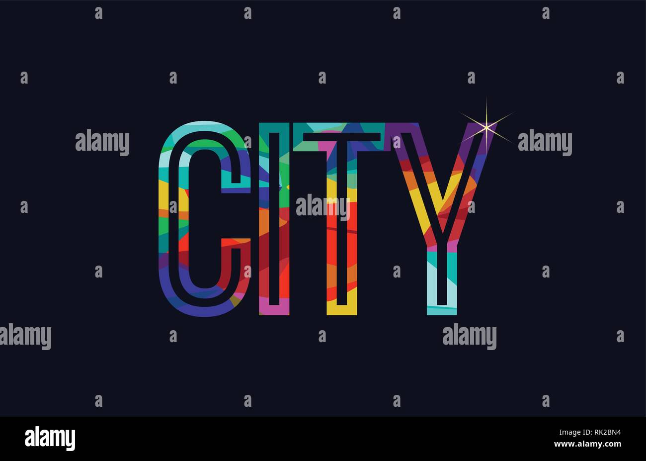 Rainbow city Stock Vector Images - Alamy