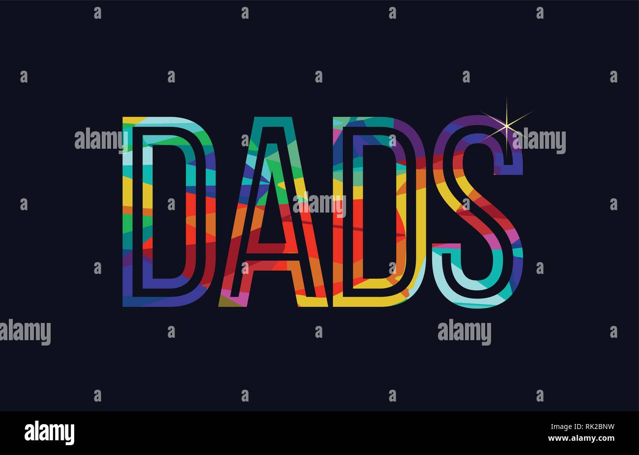 dads word typography design in rainbow colors suitable for logo or text ...