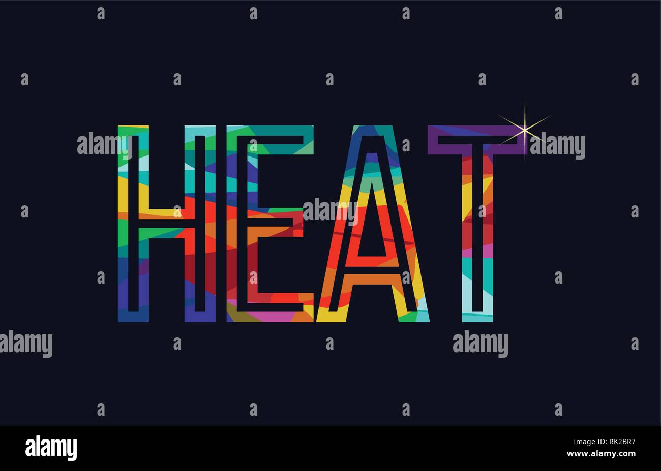 heat word typography design in rainbow colors suitable for logo or text ...