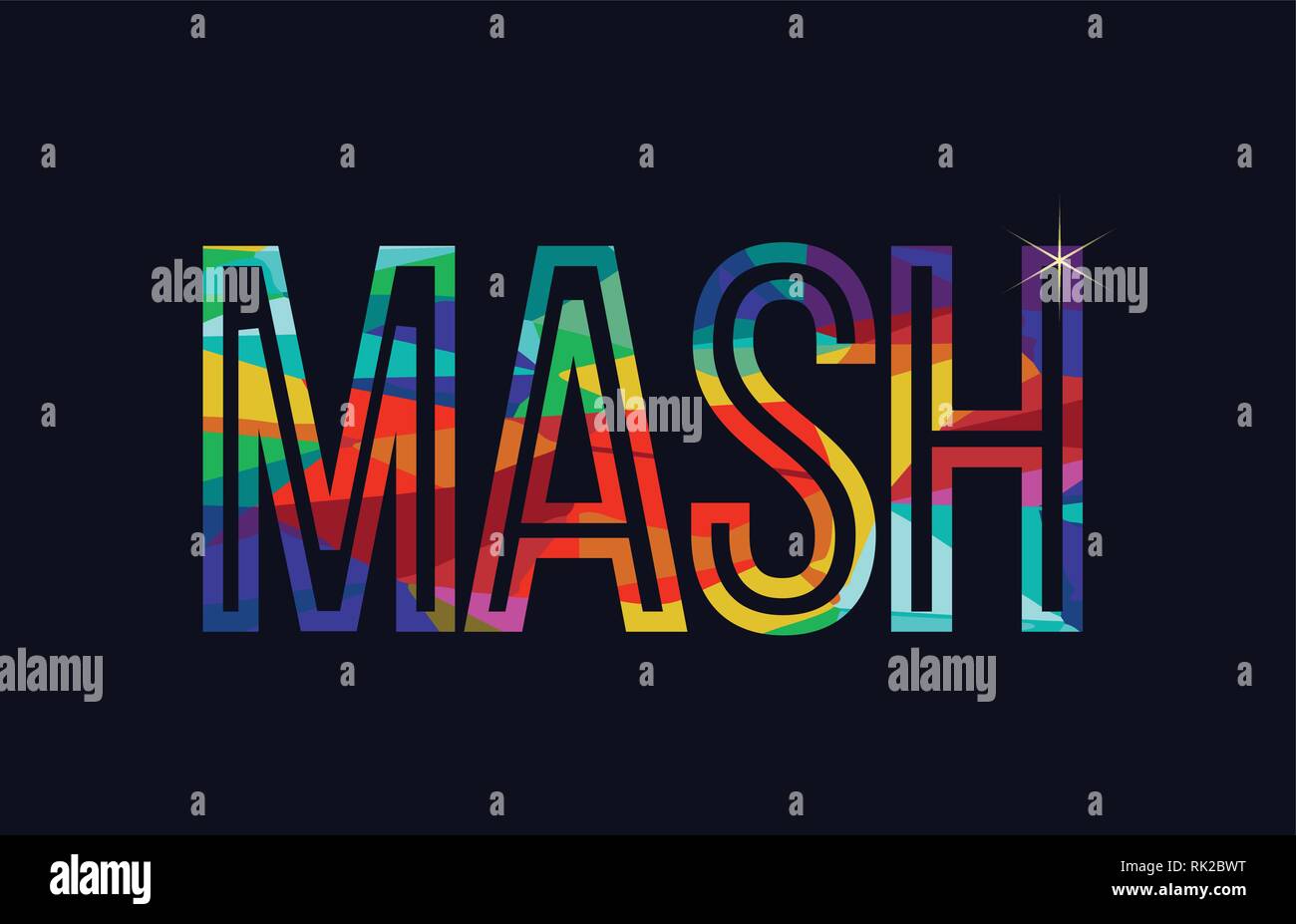 mash word typography design in rainbow colors suitable for logo or text ...