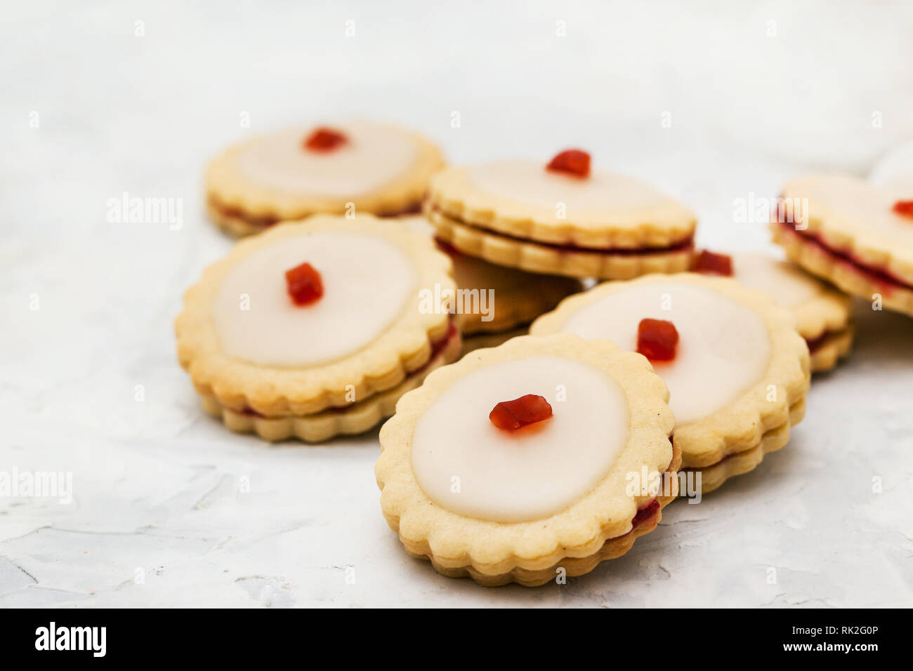 Empire shortbread sandwich cookies Stock Photo - Alamy