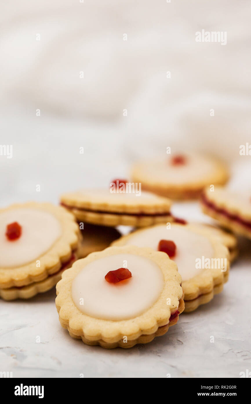 Empire shortbread sandwich cookies Stock Photo - Alamy