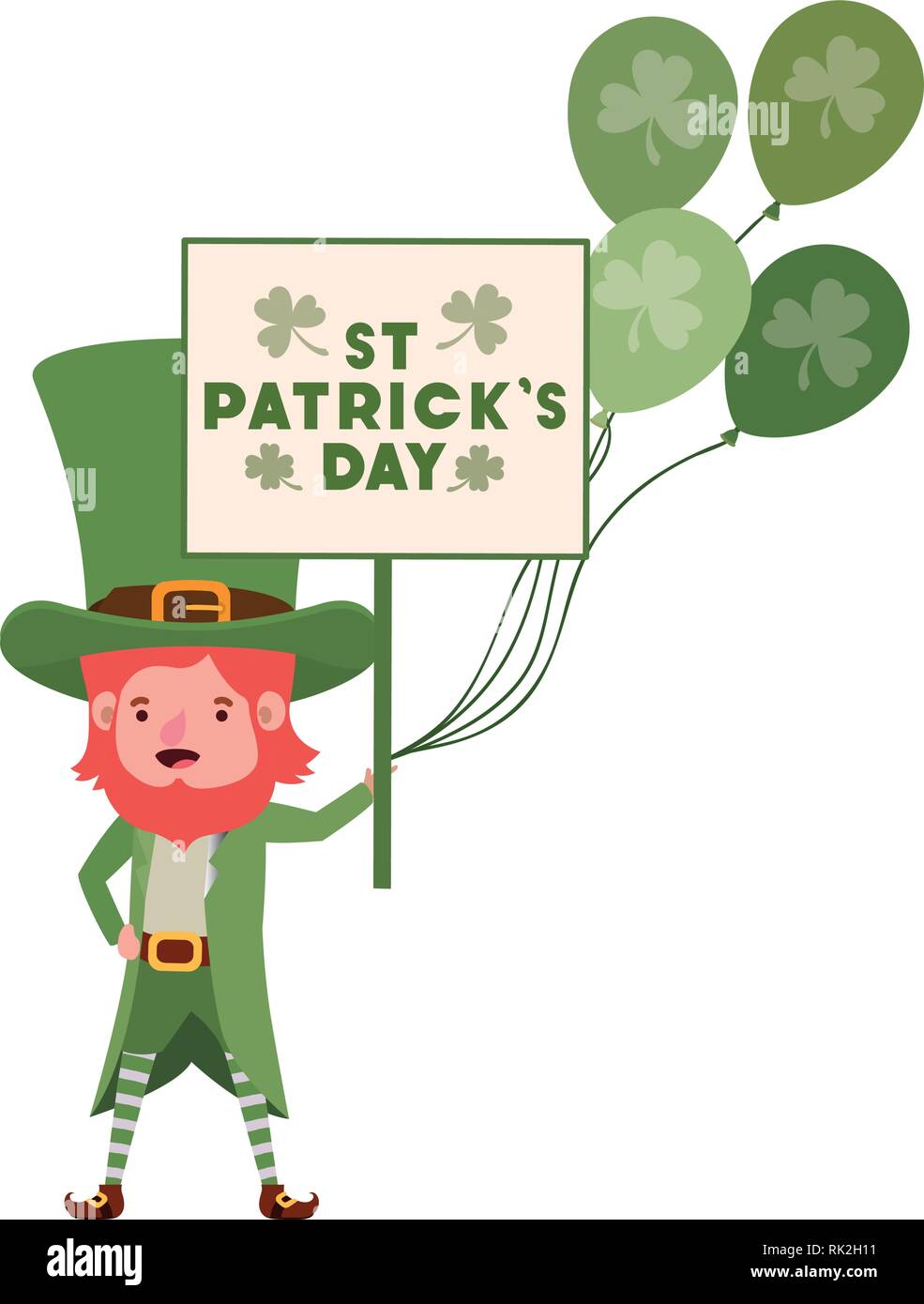 st patricks day label with leprechaun character Stock Vector Image ...