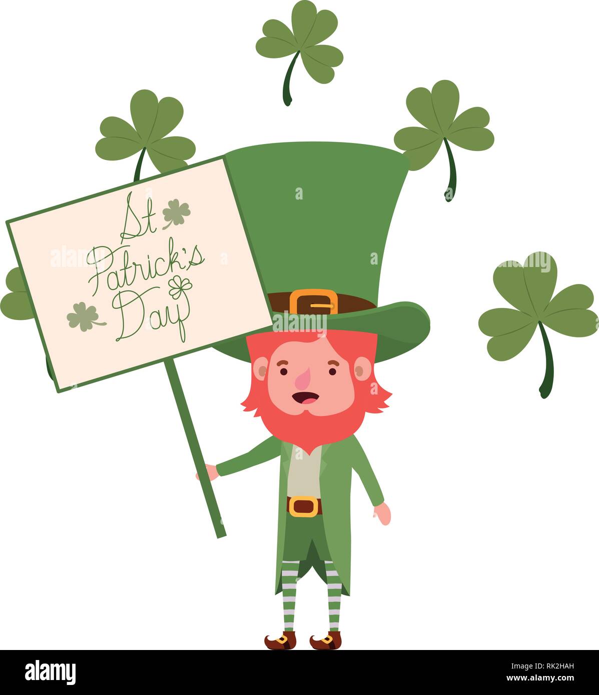 st patricks day label with leprechaun character Stock Vector Image ...