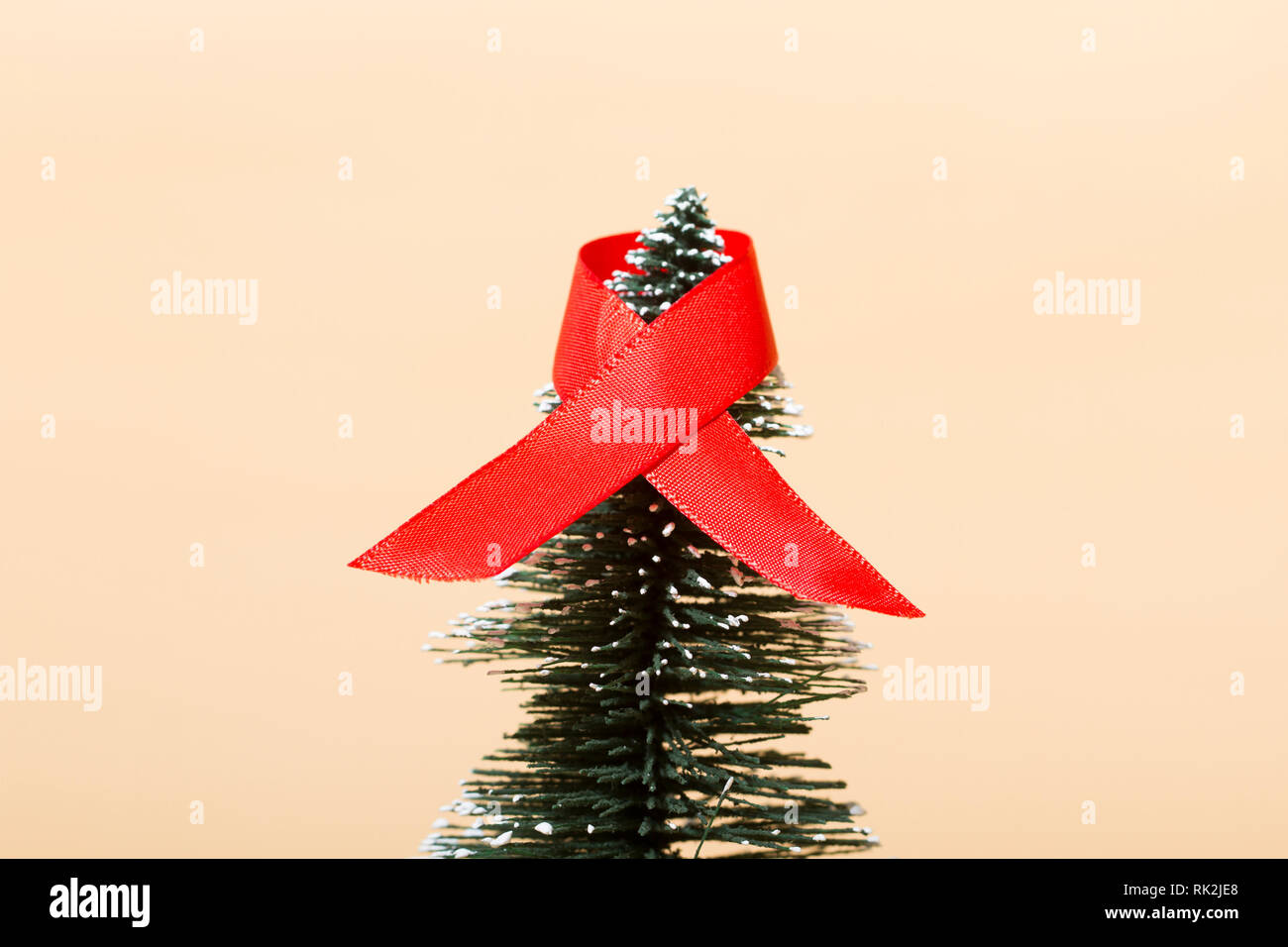 Red ribbon sign Stock Photo - Alamy