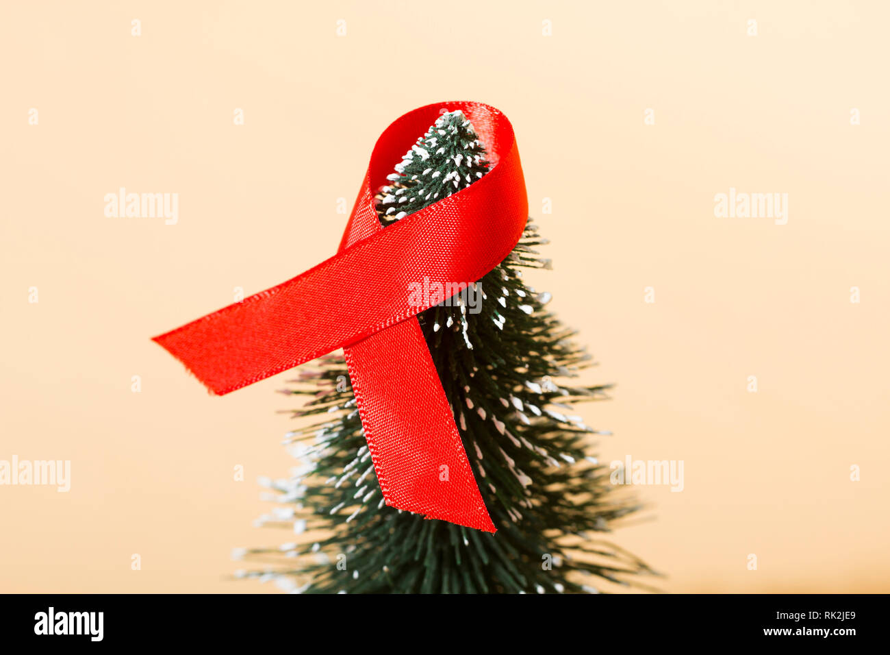 Red ribbon sign Stock Photo - Alamy