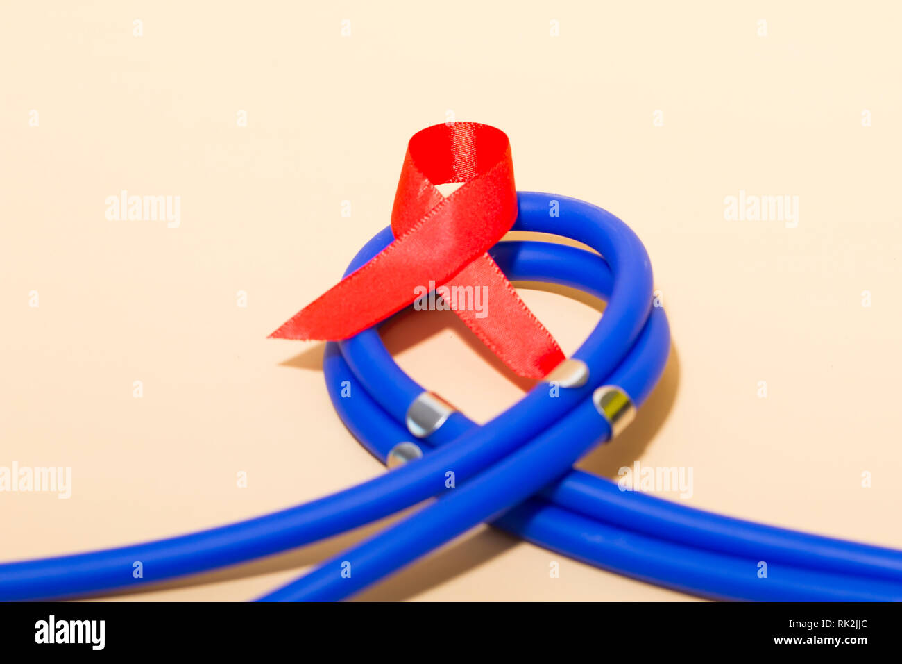 Red ribbon sign Stock Photo - Alamy