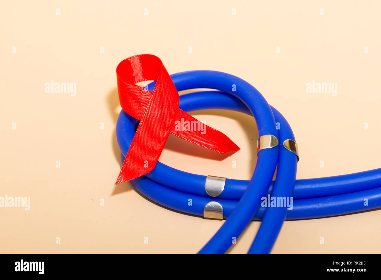 Red ribbon sign Stock Photo - Alamy