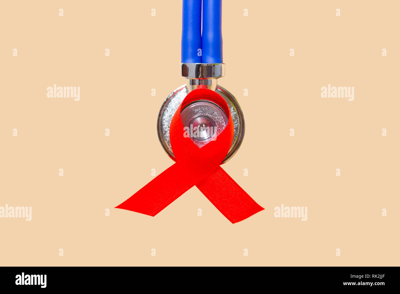 Red ribbon sign Stock Photo - Alamy
