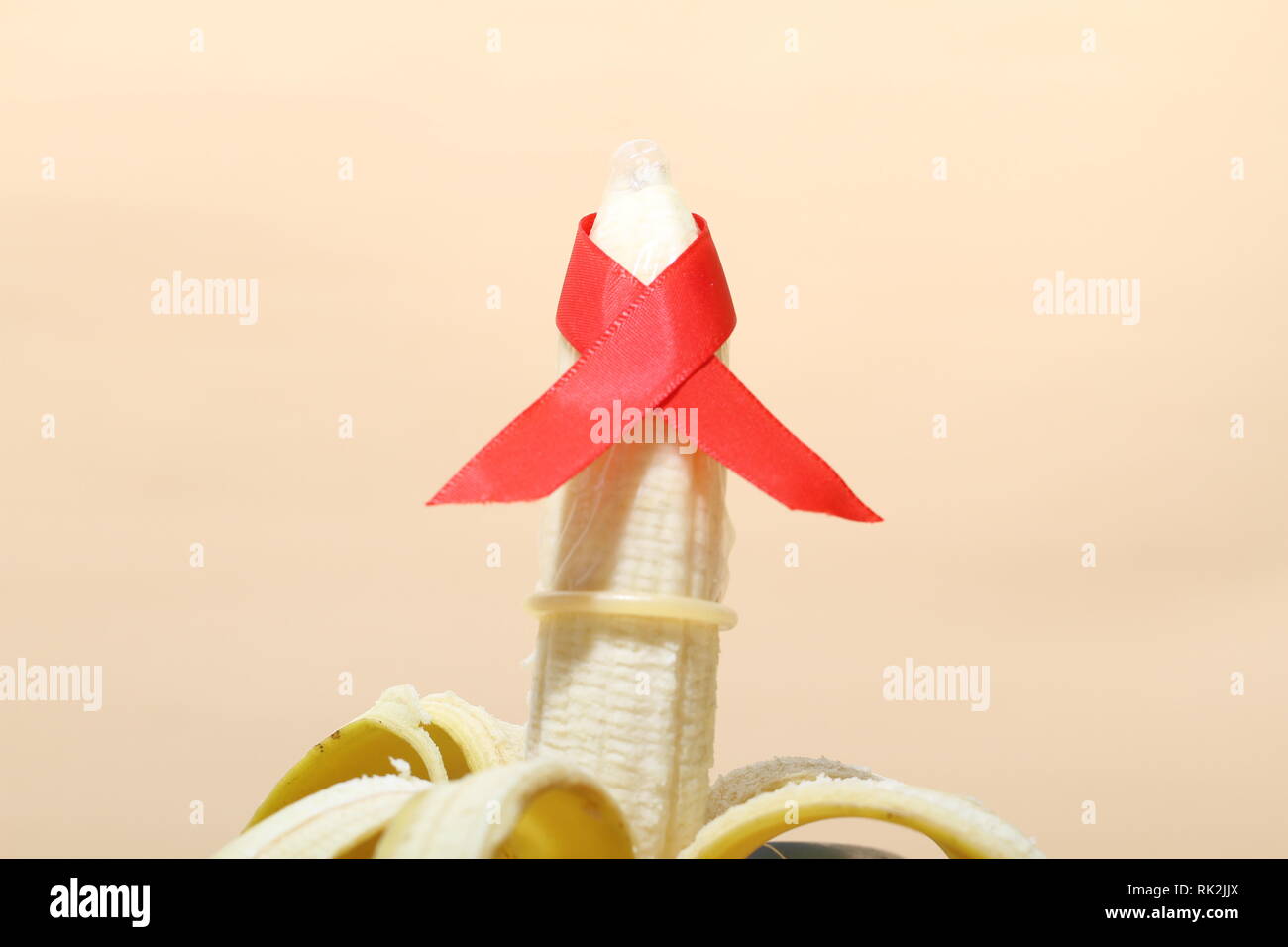 Red ribbon sign Stock Photo - Alamy