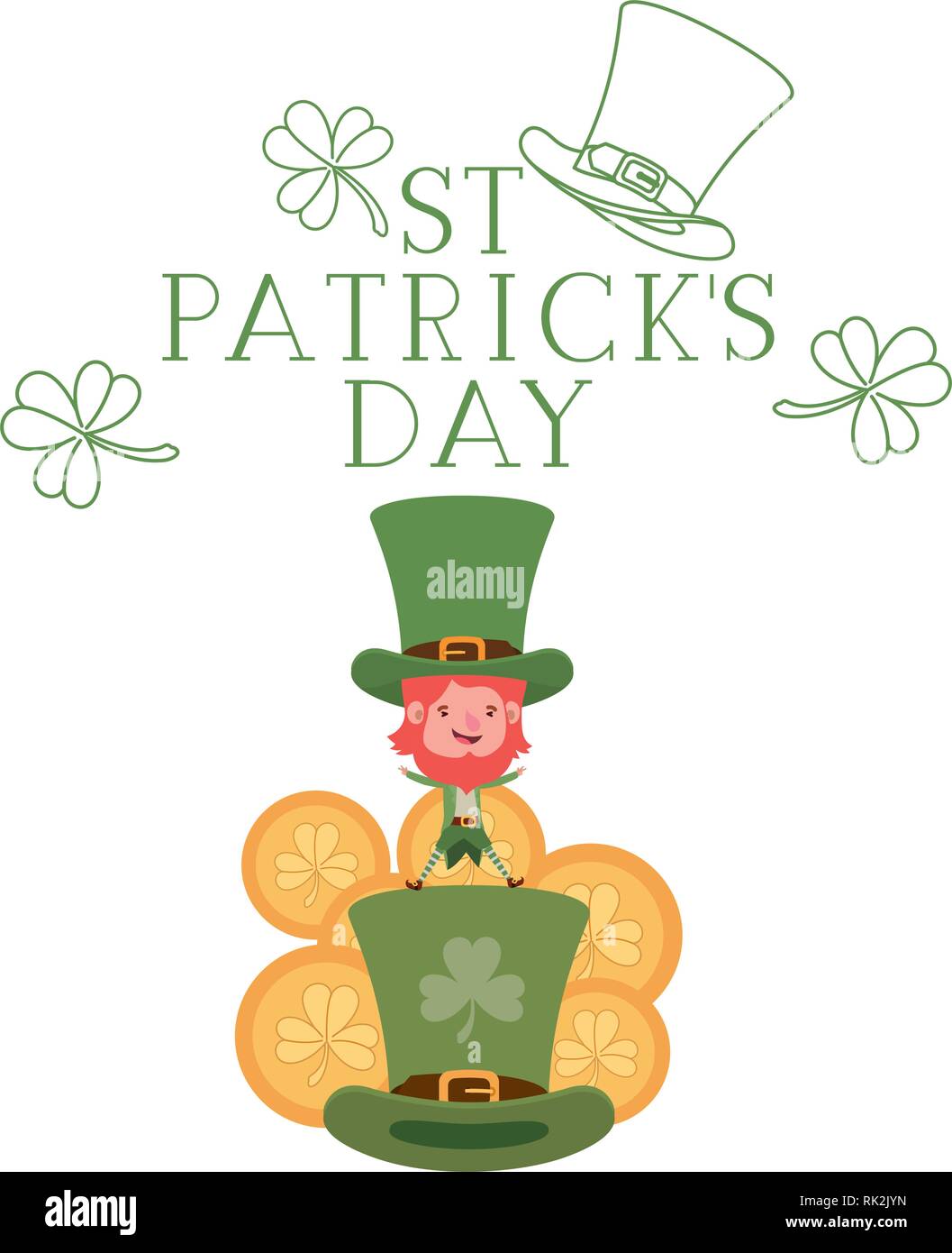 st patricks day label with leprechaun character Stock Vector Image ...