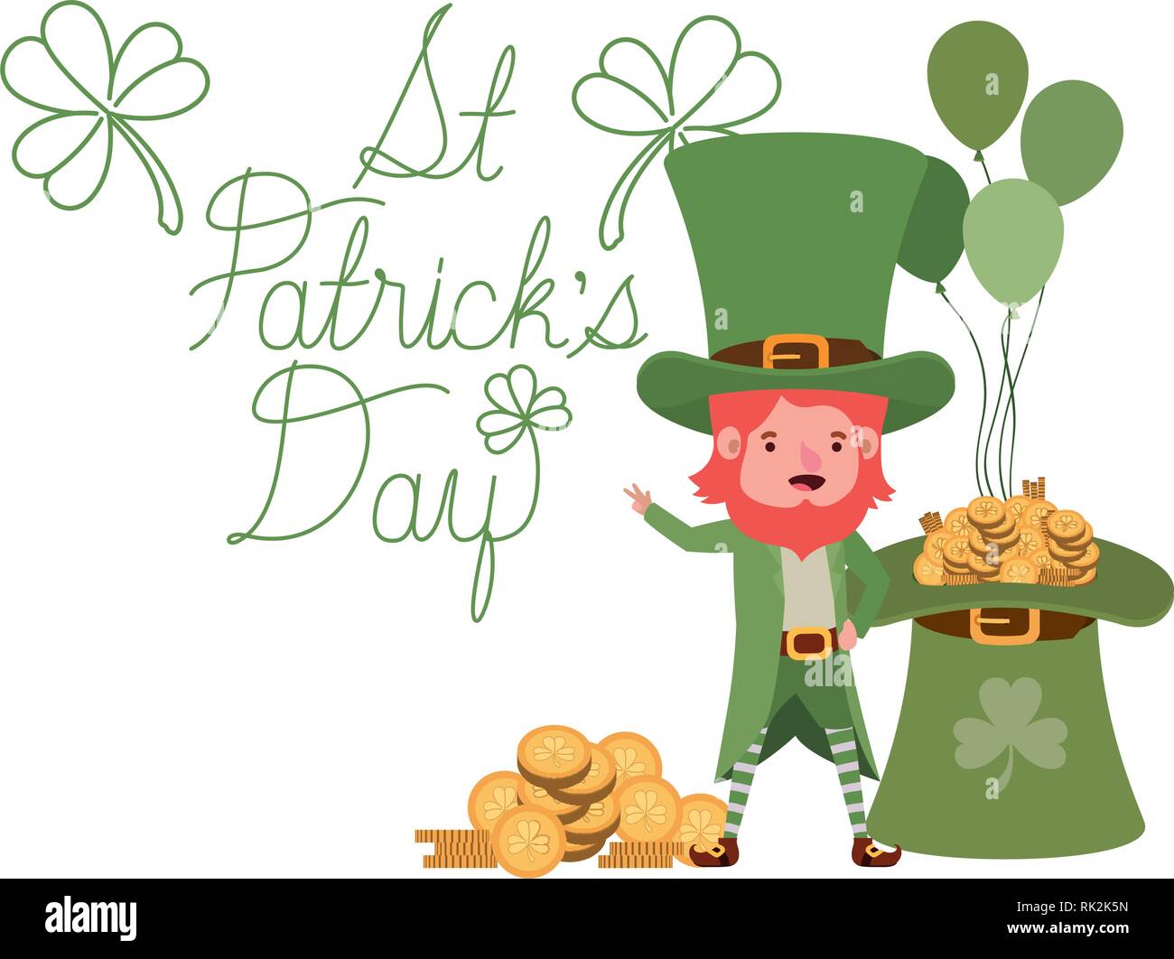 st patricks day label with leprechaun character Stock Vector Image ...