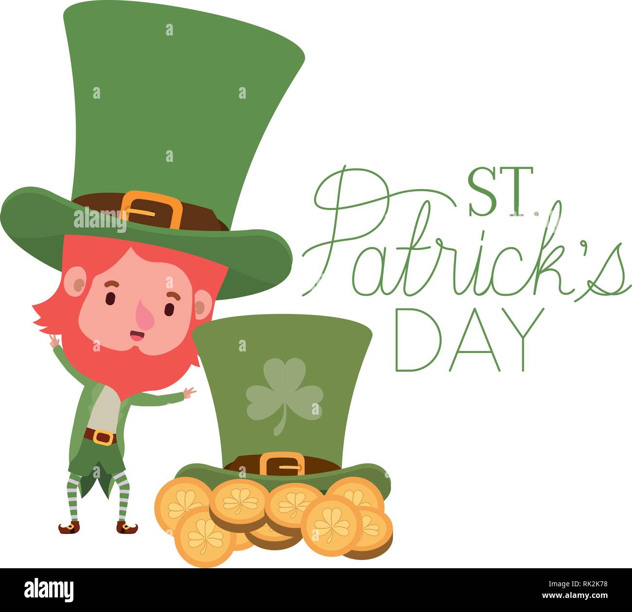 st patricks day label with leprechaun character Stock Vector Image ...
