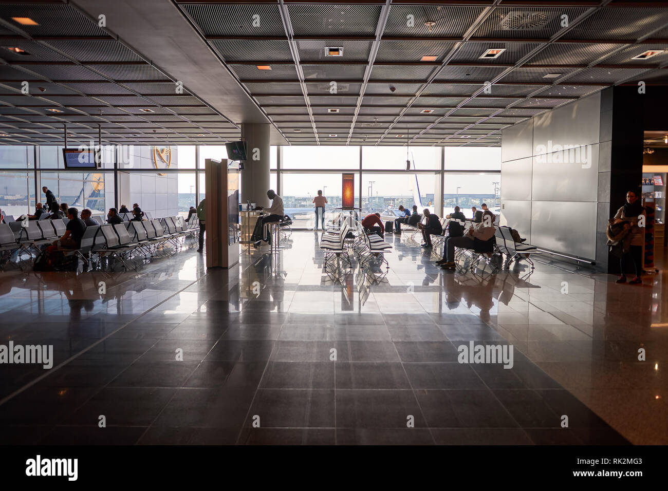 FRANKFURT, GERMANY - MARCH 13, 2016: inside of Frankfurt Airport ...