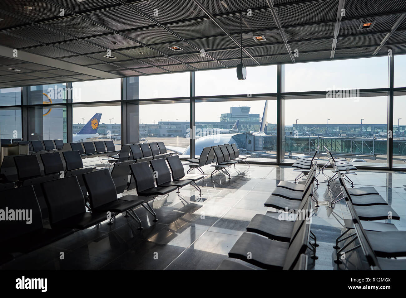 FRANKFURT, GERMANY - MARCH 13, 2016: inside of Frankfurt Airport ...